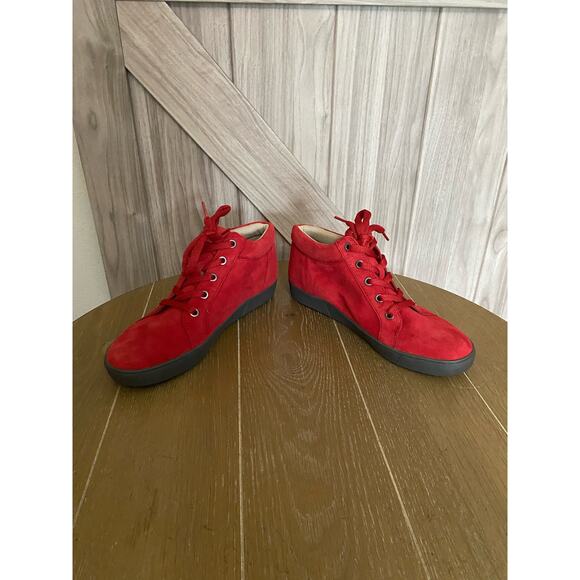 Naturalizer | Shoes | New Naturalizer Motley Red Suede Sneakers 9 ...